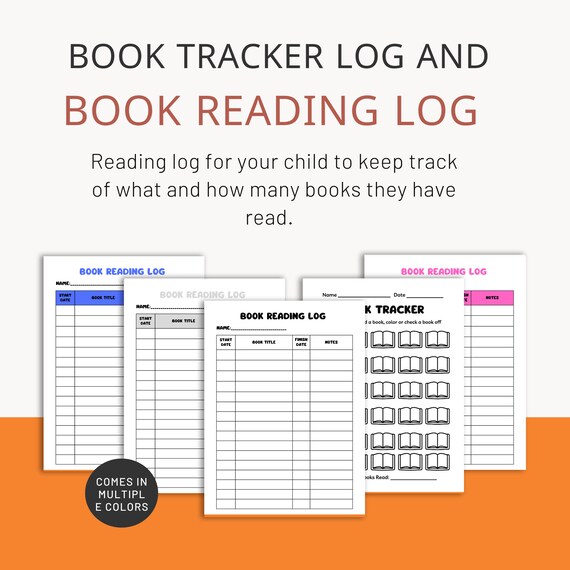 Reading Tracker Printable Reading Log Printable Instant - Etsy