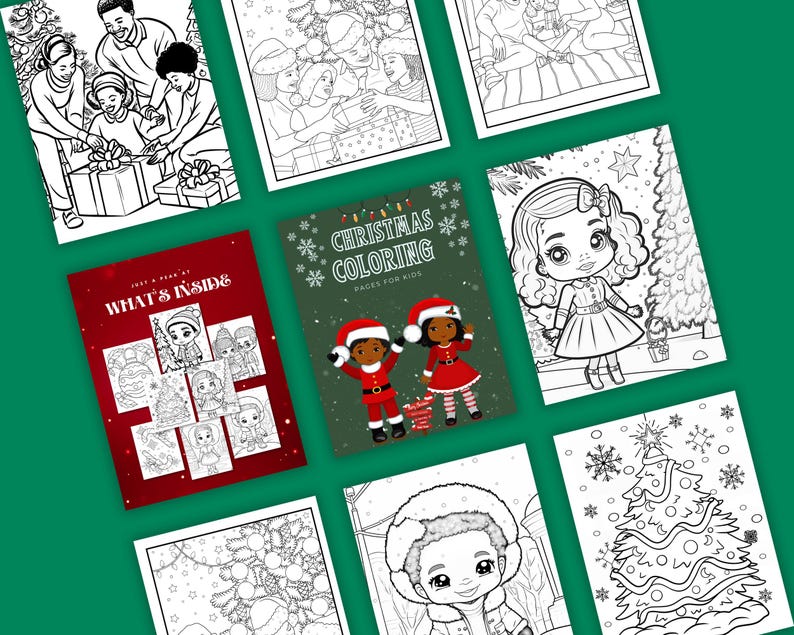 African American Kids Christmas Coloring Pages, Christmas Coloring Book ...
