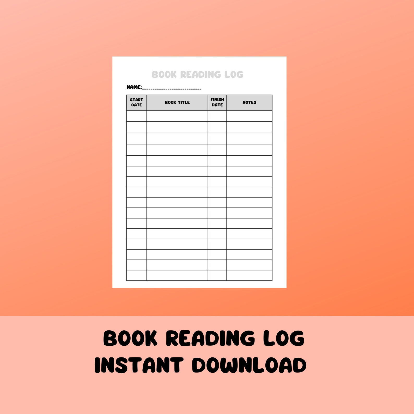 Reading Tracker Printable | Reading Log Printable | Instant Download ...