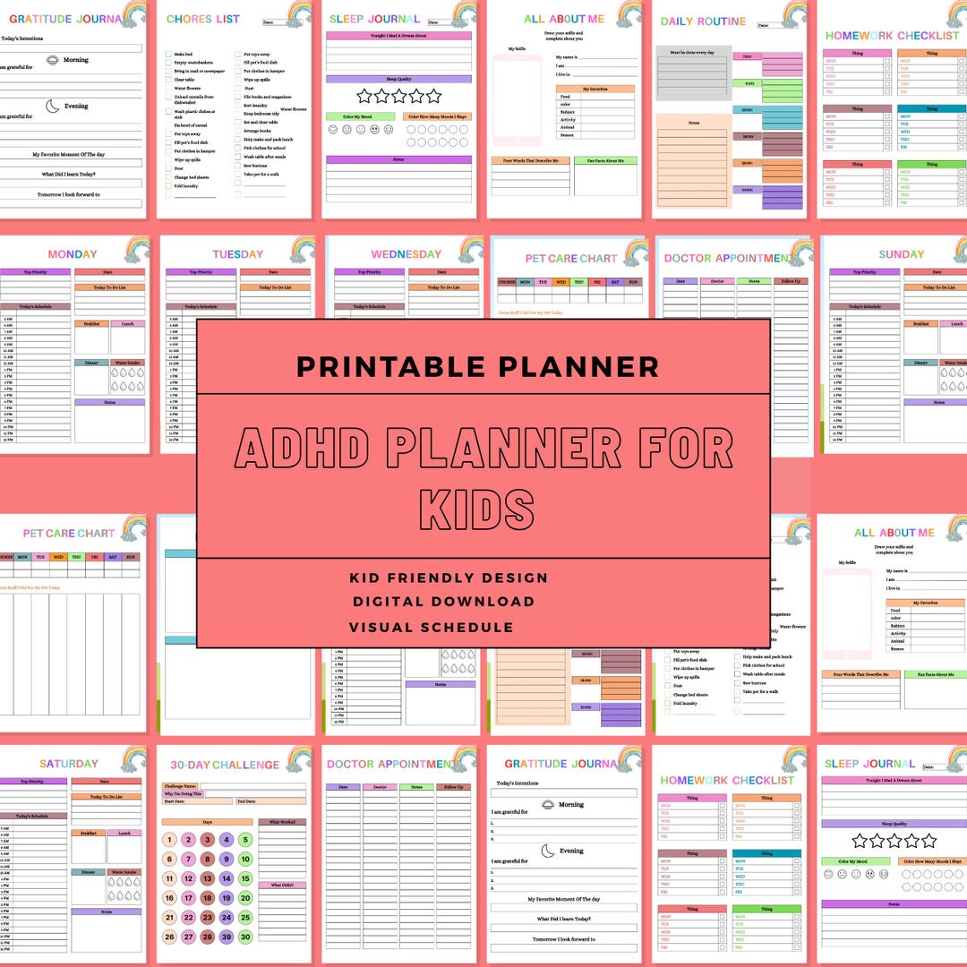 2026 ADHD Planner for Kids, ADHD Kids Planner, Adhd Digital Planner ...