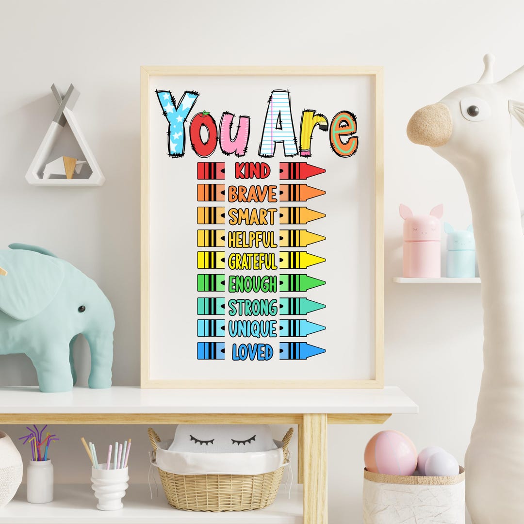 You Are, Kids Motivational Posters, Mental Health Poster,words of ...