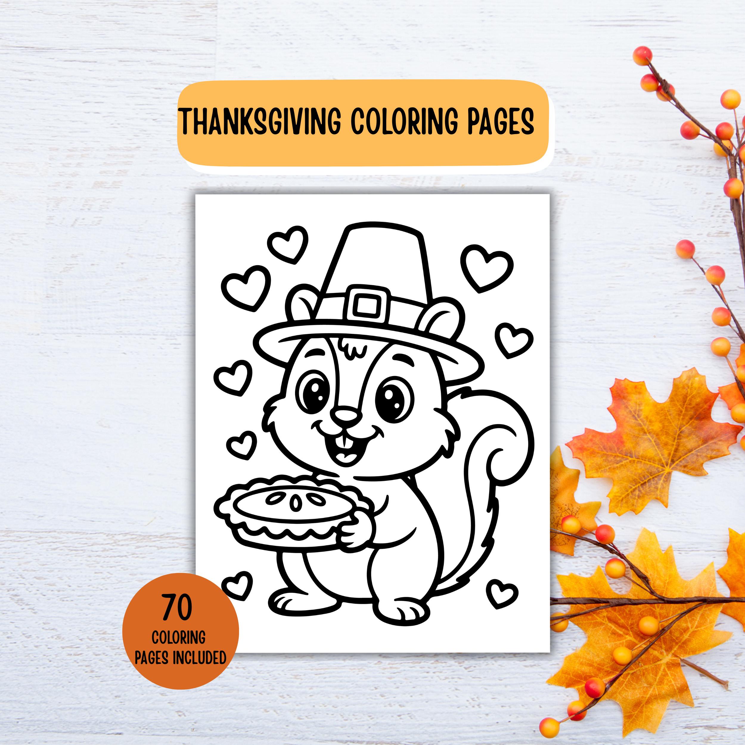 Cute Thanksgiving Coloring Pages| Fall Coloring Book|fall Coloring ...