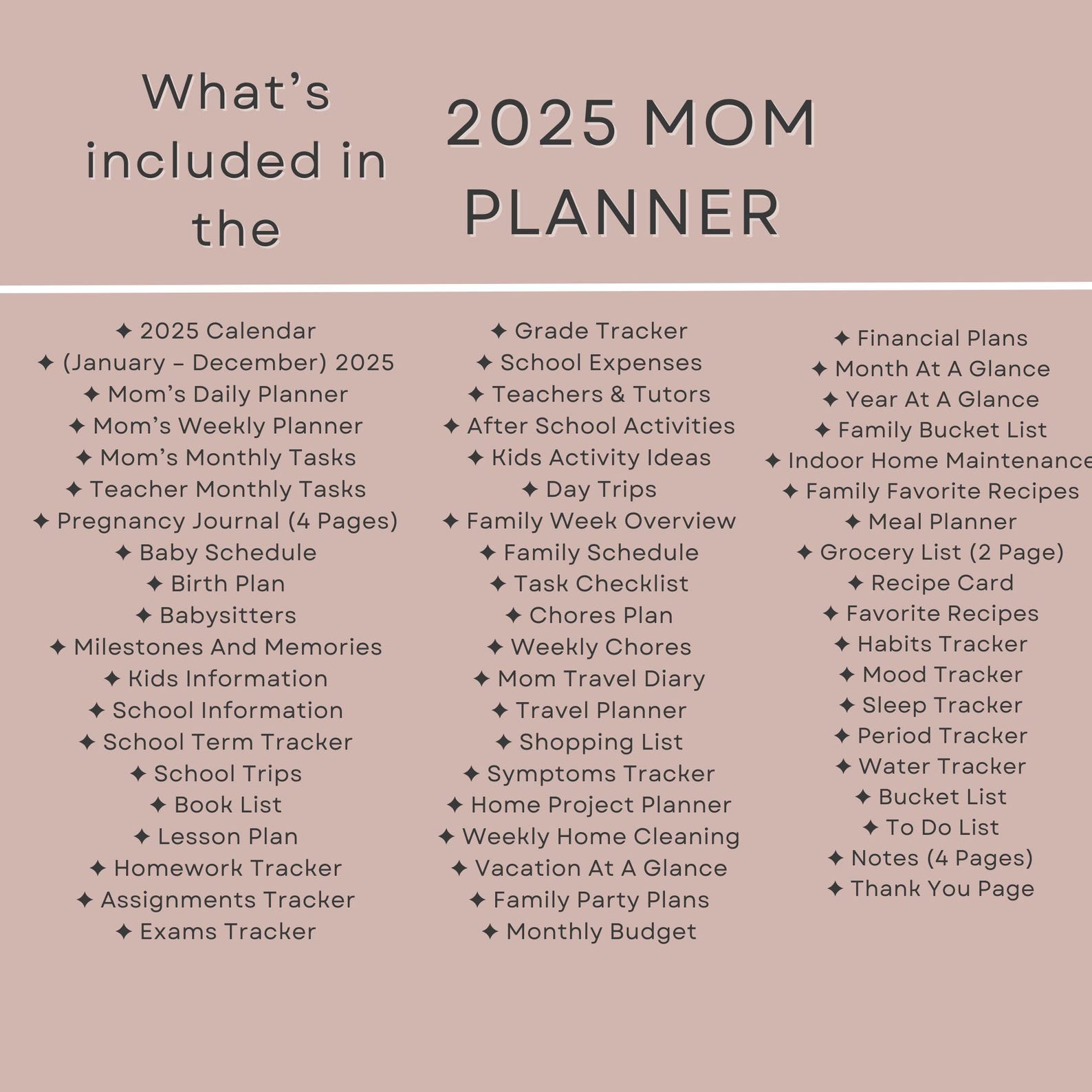 Mom Planner 2025| Busy Mom Organizer| Printable Planner for Moms| 2025 ...