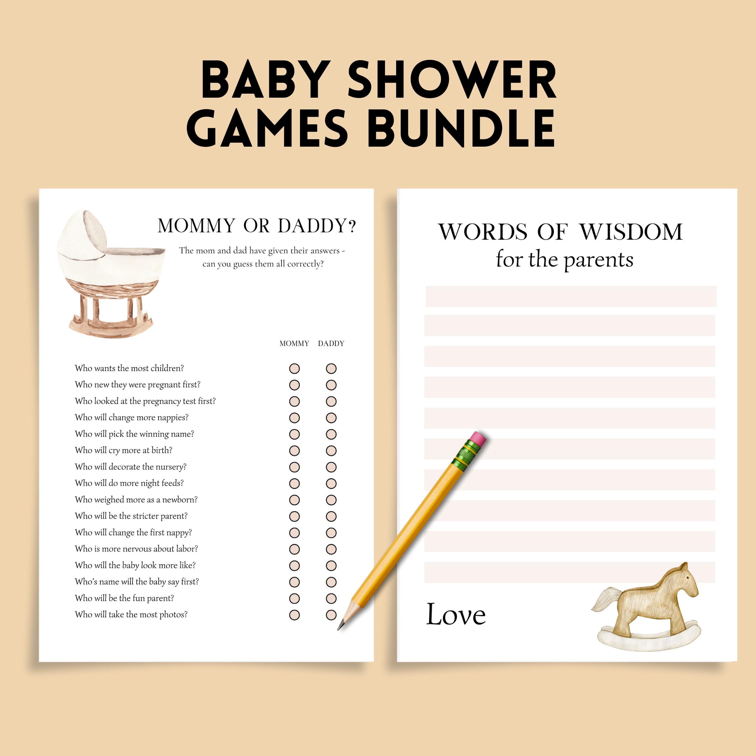A New Chapter Baby Shower Game Bundle| Set of 20 Printable Games| Baby ...