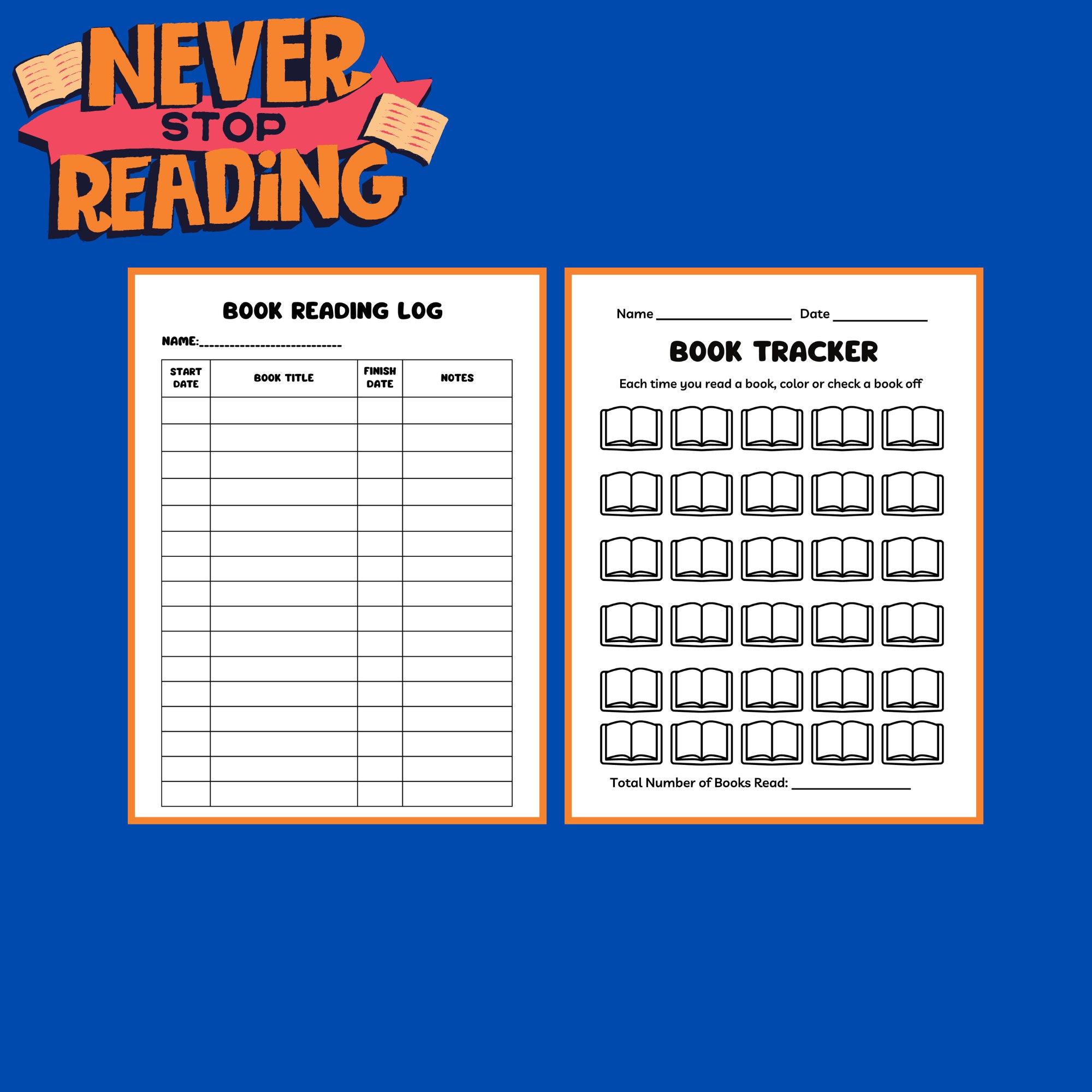 Reading Tracker Printable Reading Log Printable Instant Download ...