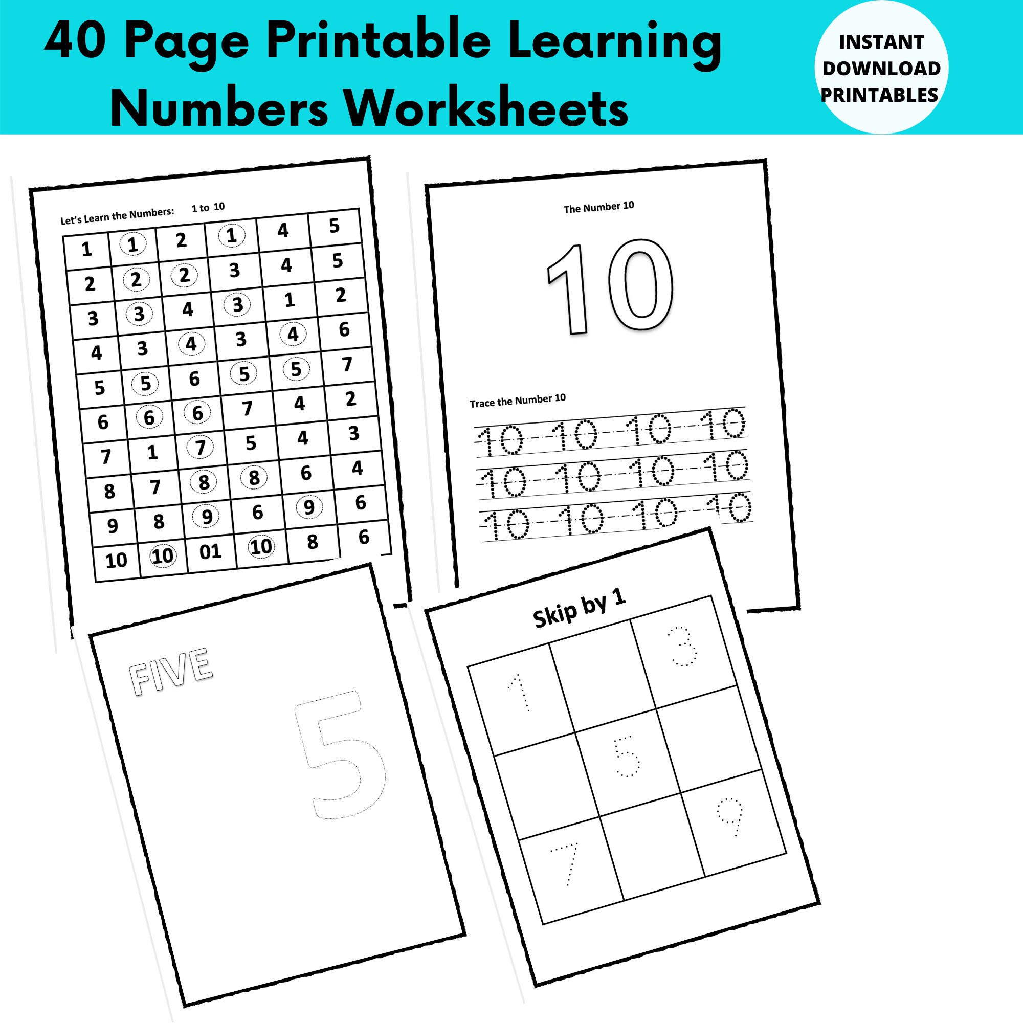 Number Worksheets, Learning Numbers Worksheets, Number Tracing ...