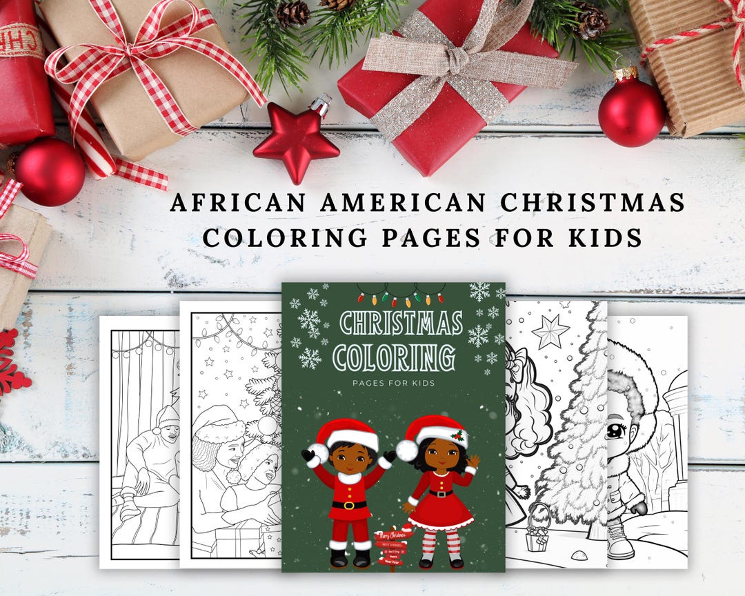 African American Kids Christmas Coloring Pages, Christmas Coloring Book ...