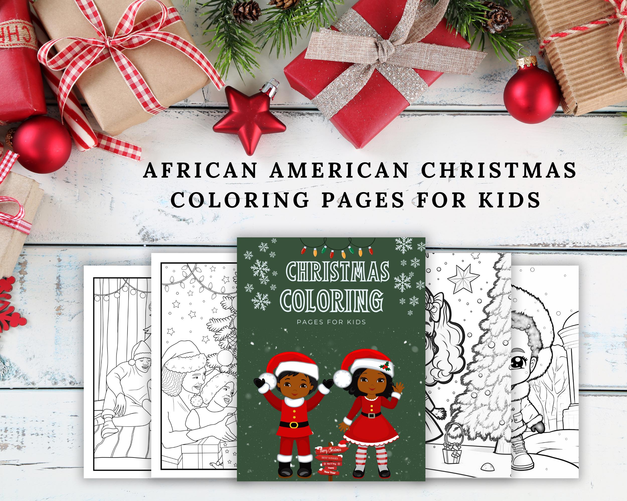 African American Kids Christmas Coloring Pages, Christmas Coloring Book ...