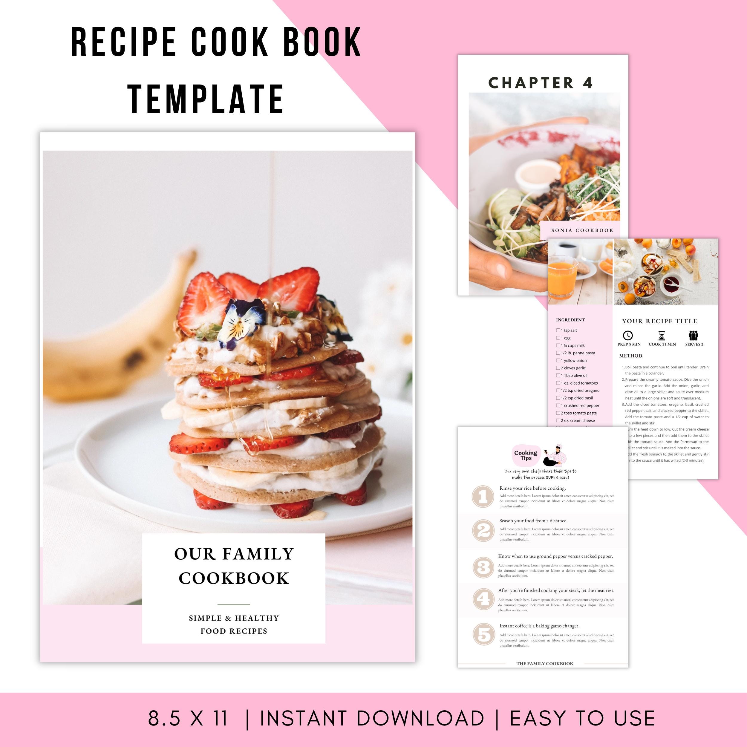 Recipe Book, Cookbook Template Canva, Recipe Template Canva, Cookbook ...