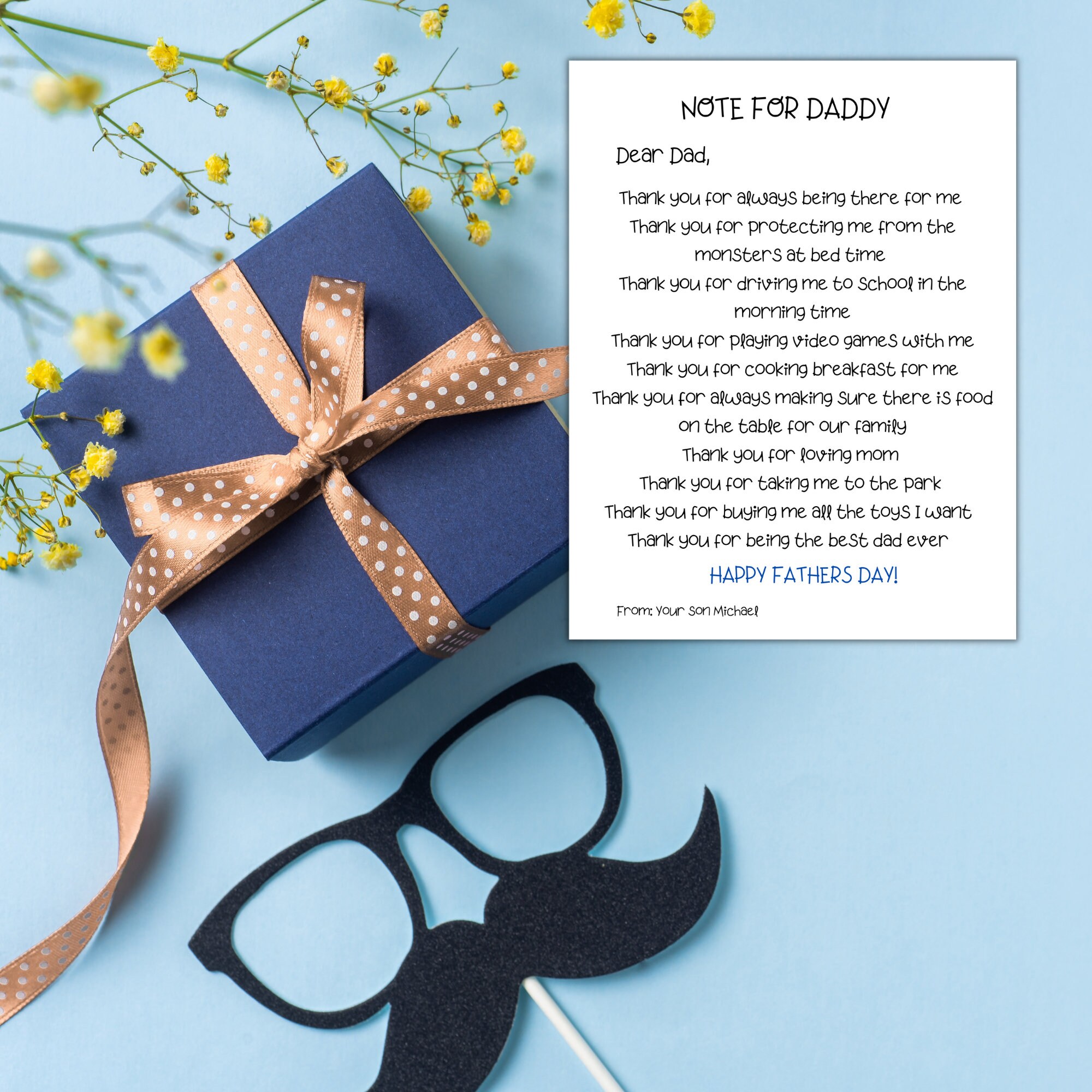 Note for Daddy, Dad Note, Fathers Day Printable, Instant Download ...