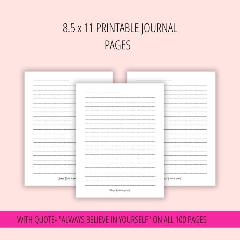 100 Journal Pages Printable| Printable Dotted Page| Lined Notes ...