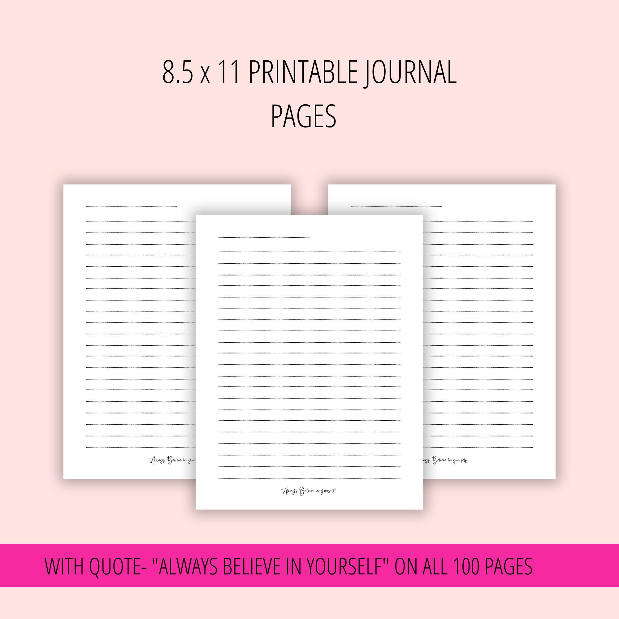 100 Journal Pages Printable| Printable Dotted Page| Lined Notes ...
