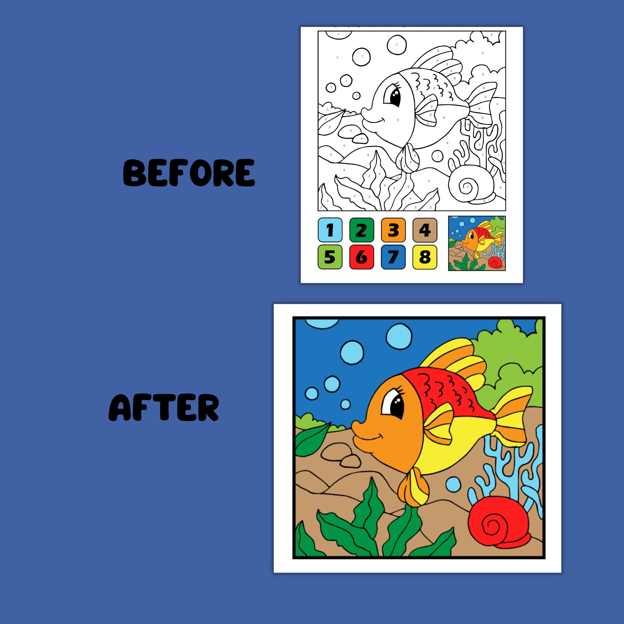 Color by Number, Color by Number Coloring Book, Color by Number for ...
