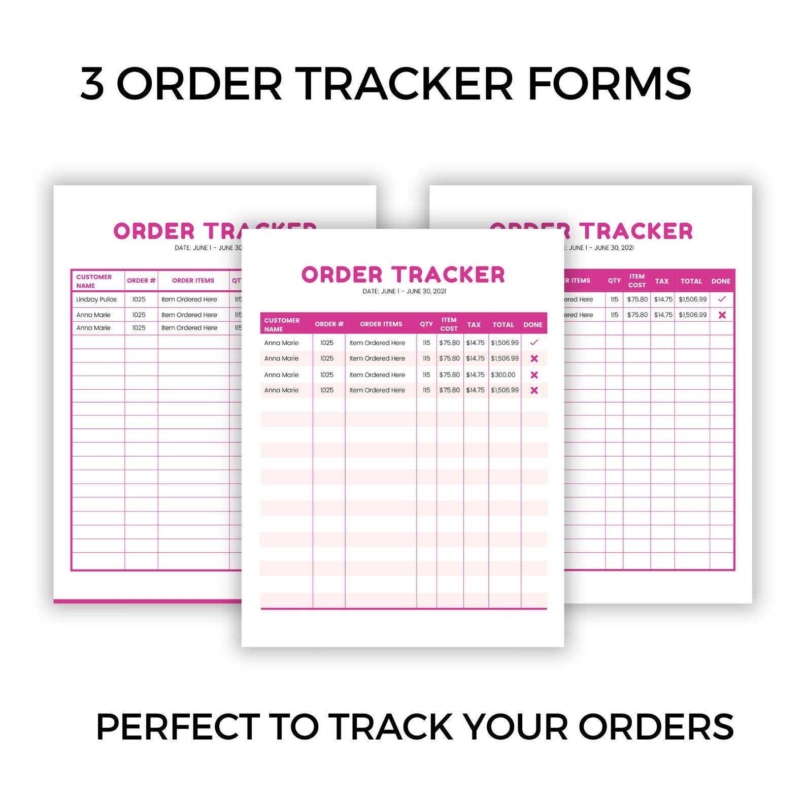 Order Tracker Template Editable, Canva Order Formtemplate, Order ...