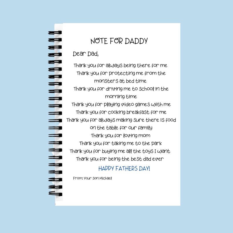 Note for Daddy, Dad Note, Fathers Day Printable, Instant Download ...