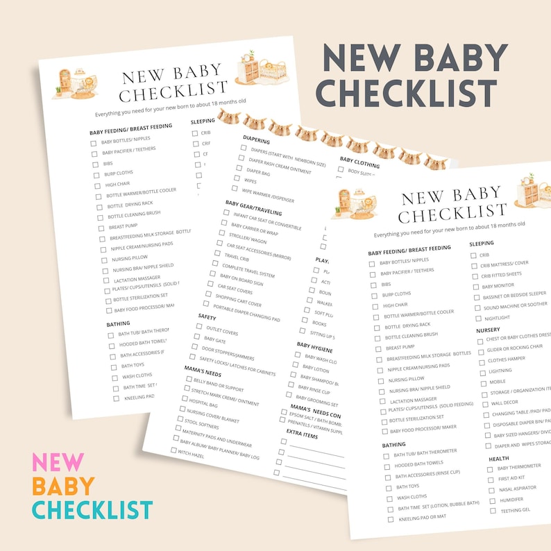 Baby Checklist,baby Shower Checklist,baby Registry Checklist,newborn ...