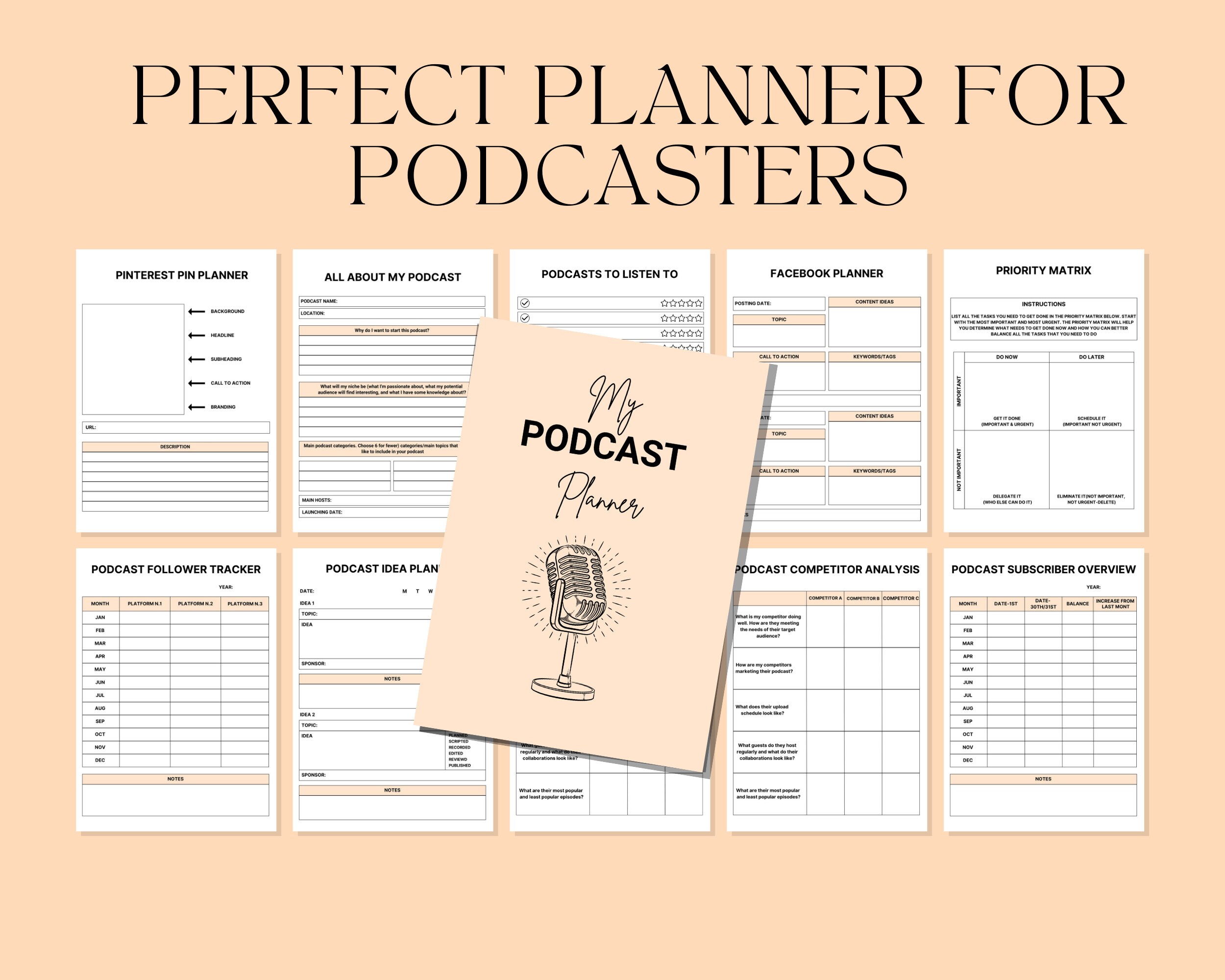 Ultimate Podcast Planner, Printable PDF, Digital Download, Podcast ...