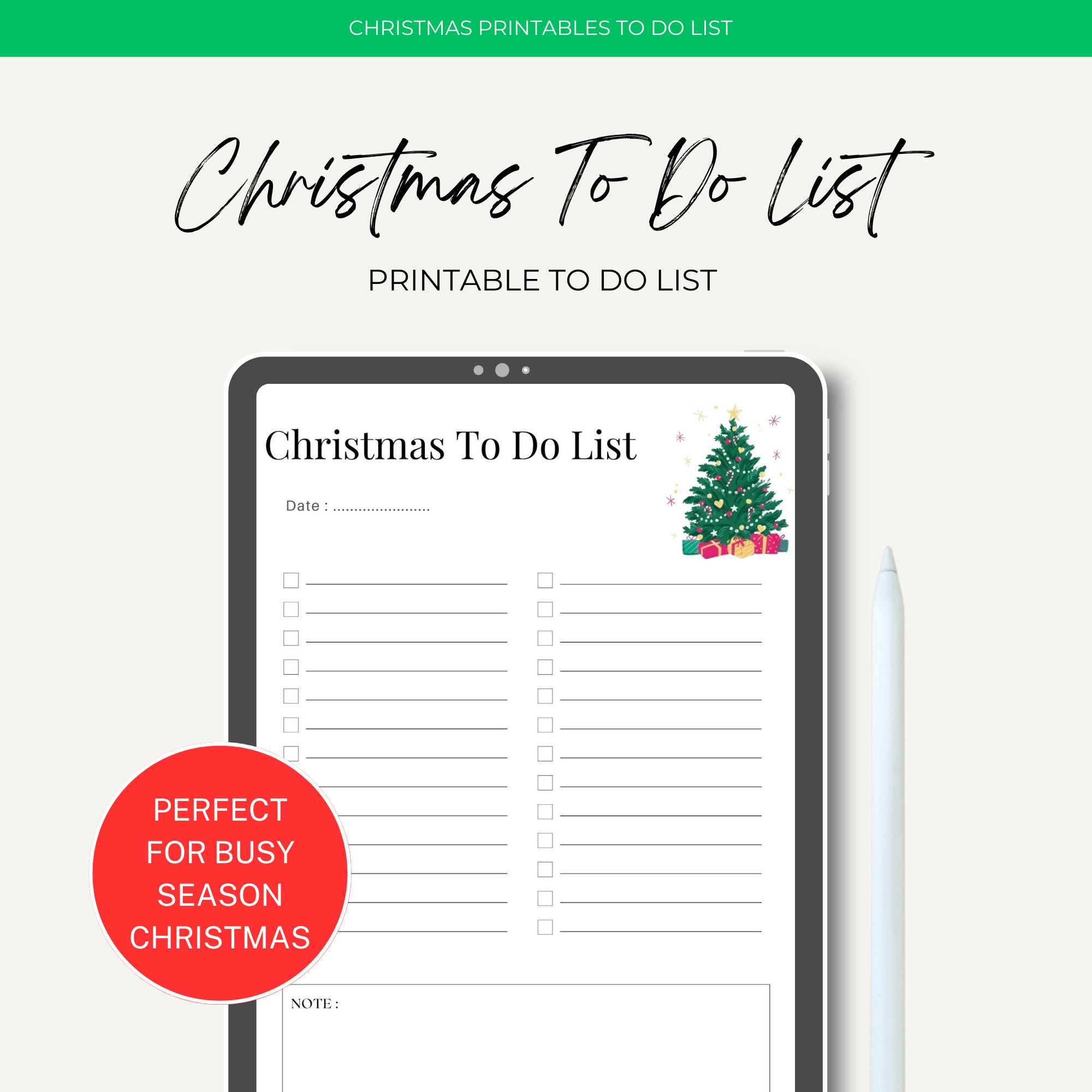 Christmas Printable to Do List, to Do List Christmas, Christmas ...