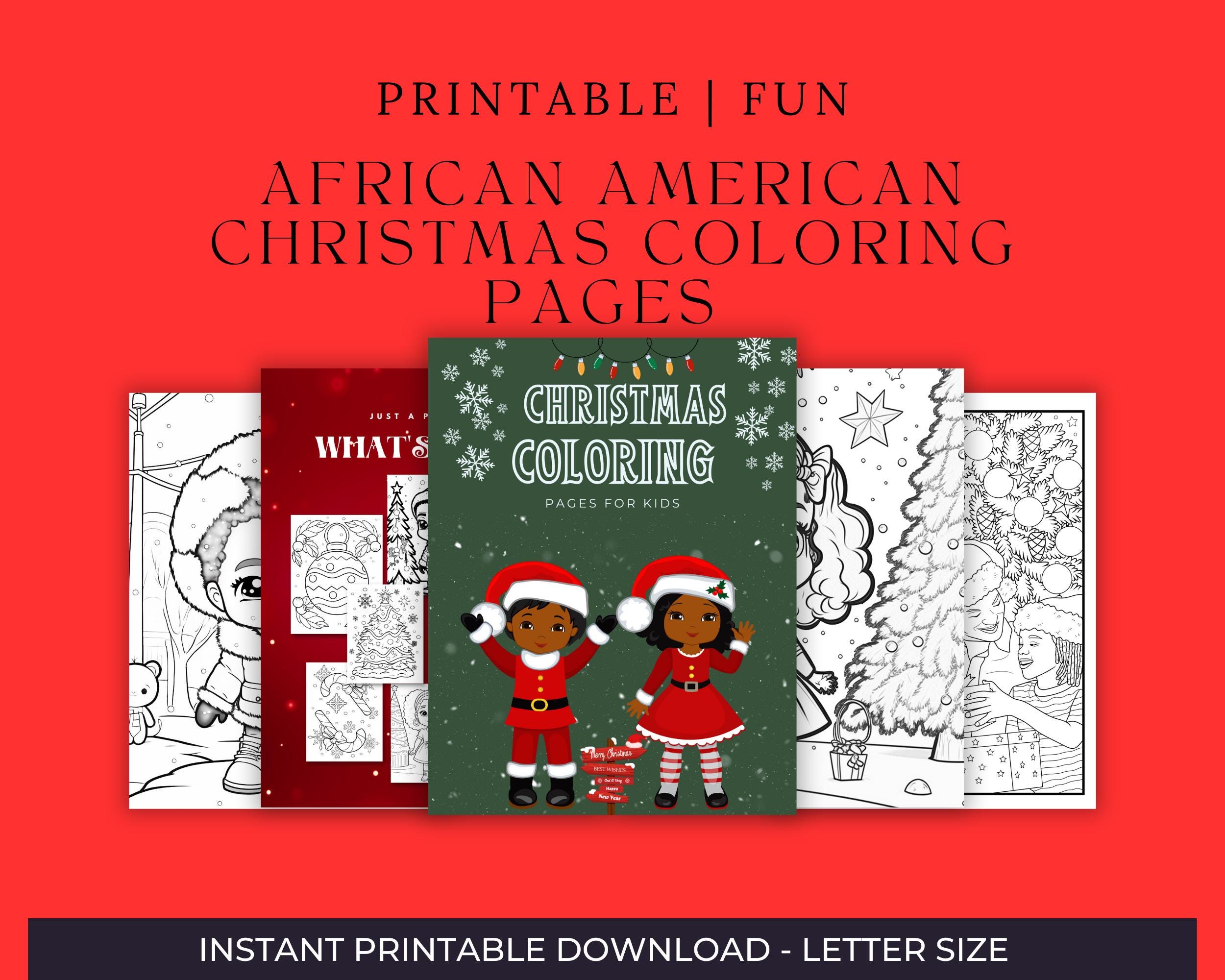 African American Kids Christmas Coloring Pages, Christmas Coloring Book ...