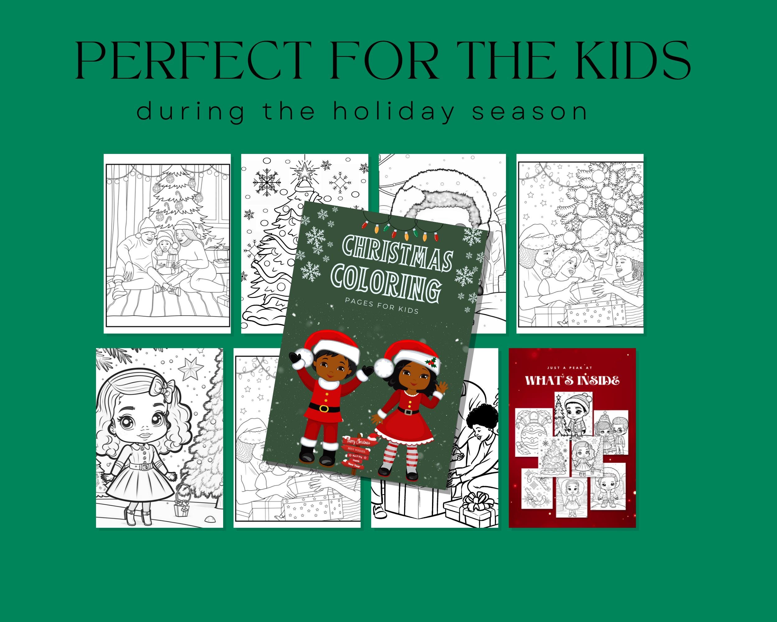African American Kids Christmas Coloring Pages, Christmas Coloring Book ...