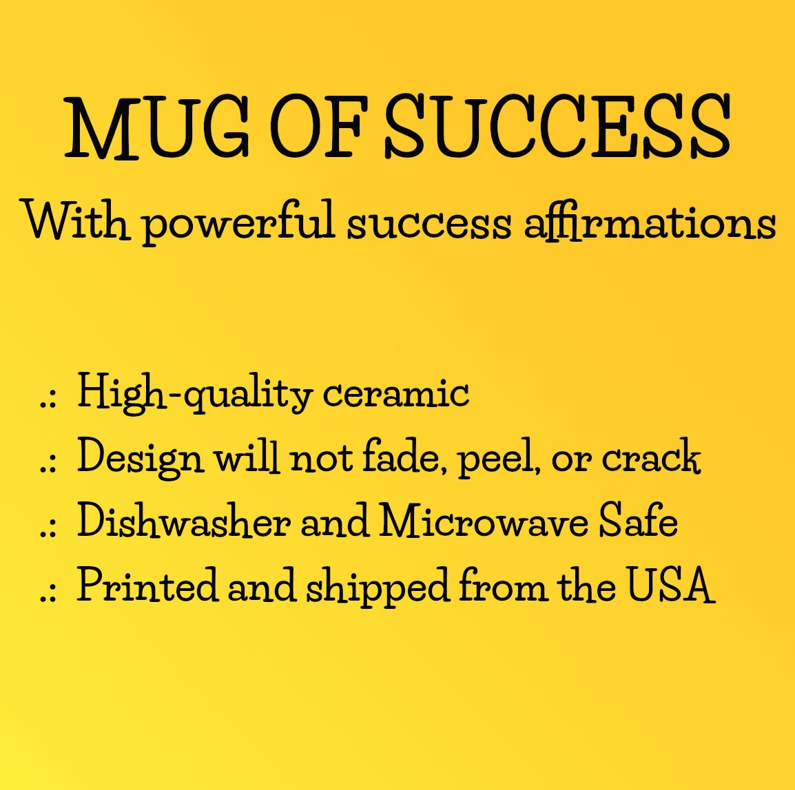 Mug Of Success Motivational Mug Positive mug Motivation | Etsy