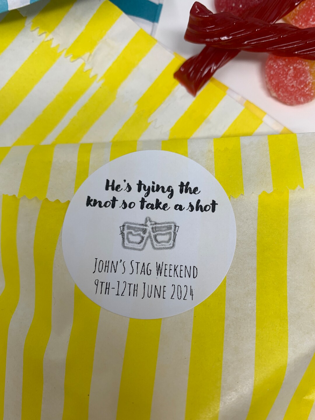 Personalized Stag Party Sweet Bags With Stickers - Etsy