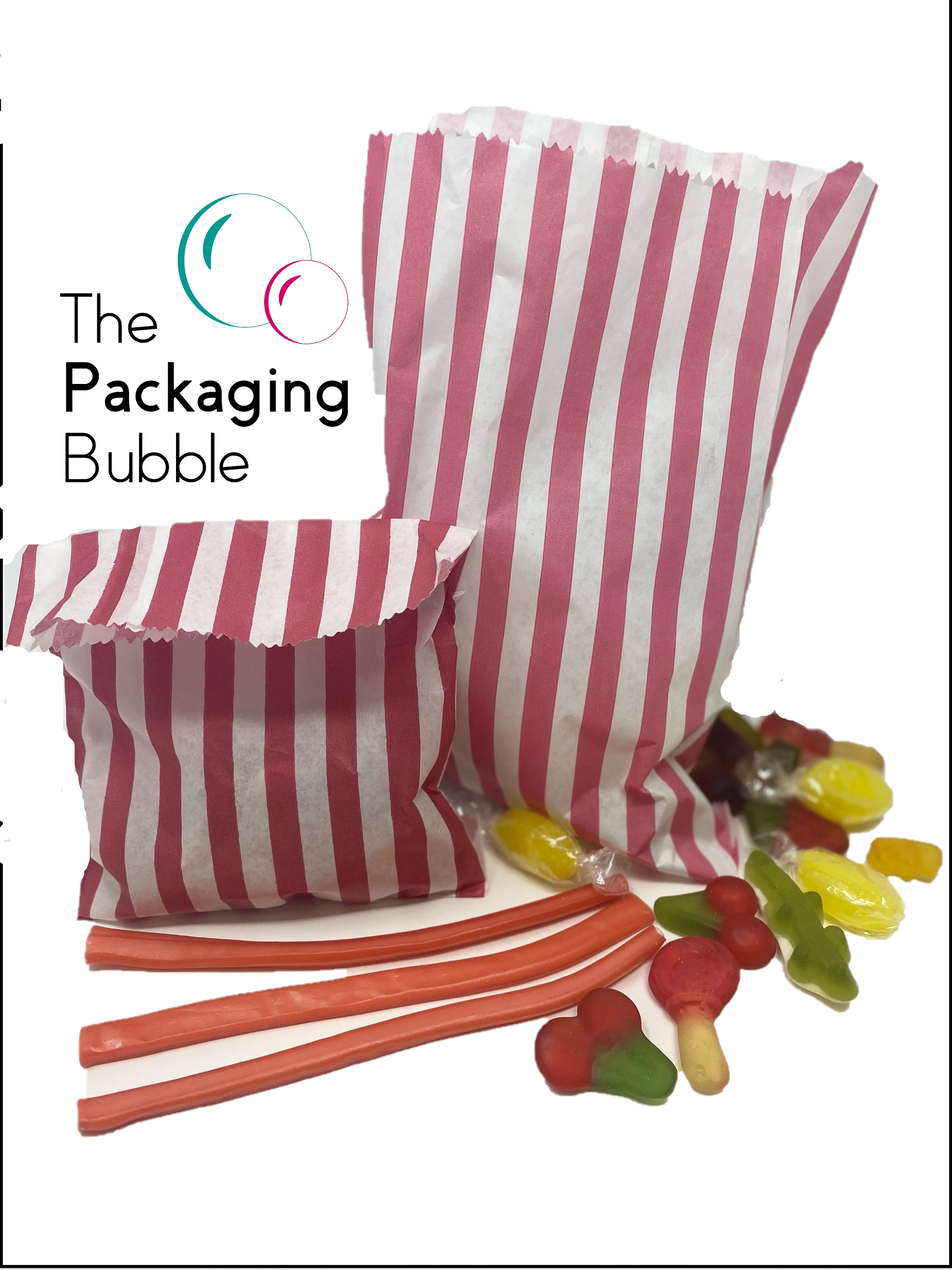 Candy Stripe Striped Paper Bags Party Wedding Cake Sweet Treat - Etsy UK