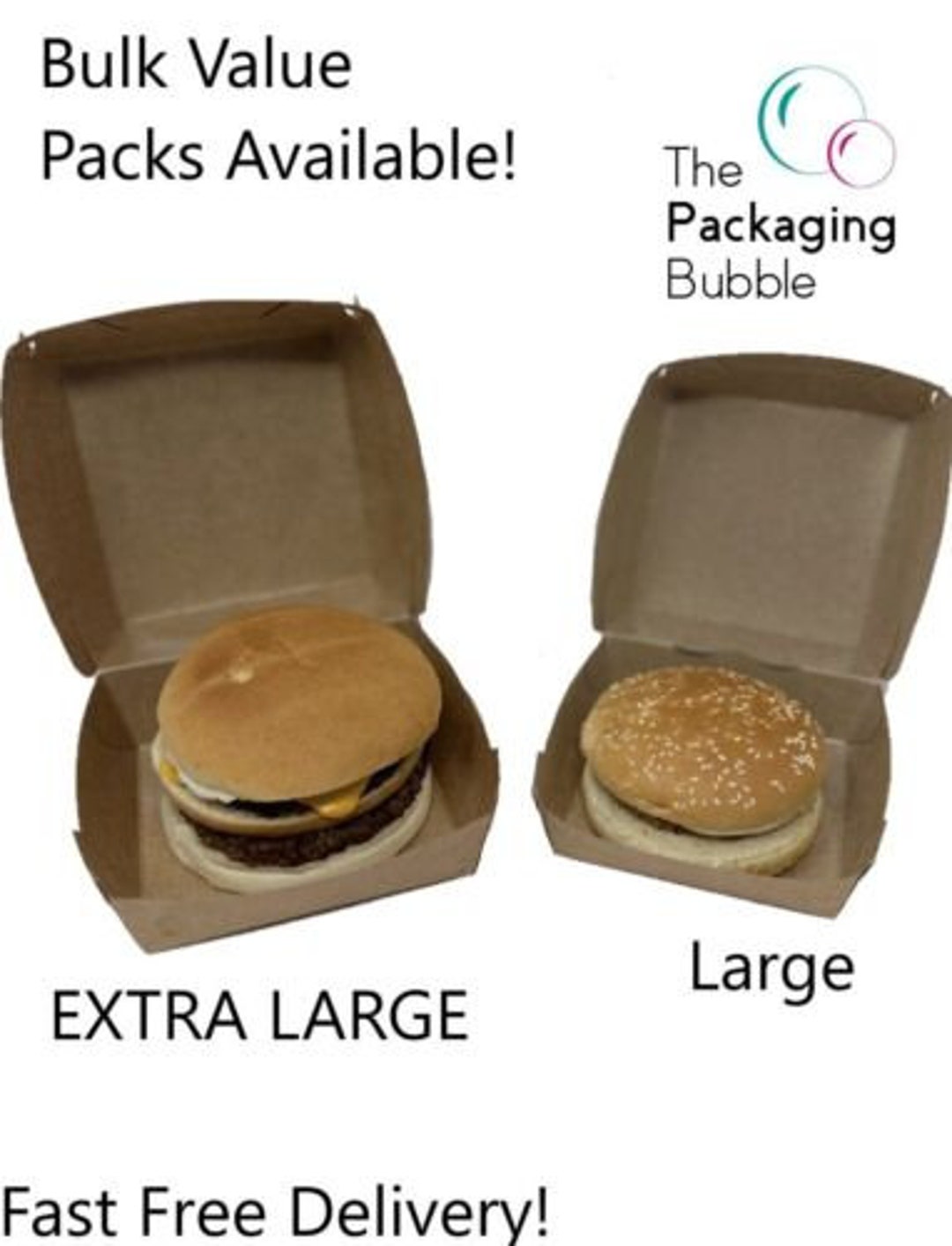 Kraft Burger Boxes Large Leakproof Takeaway Container Biodegradable ...