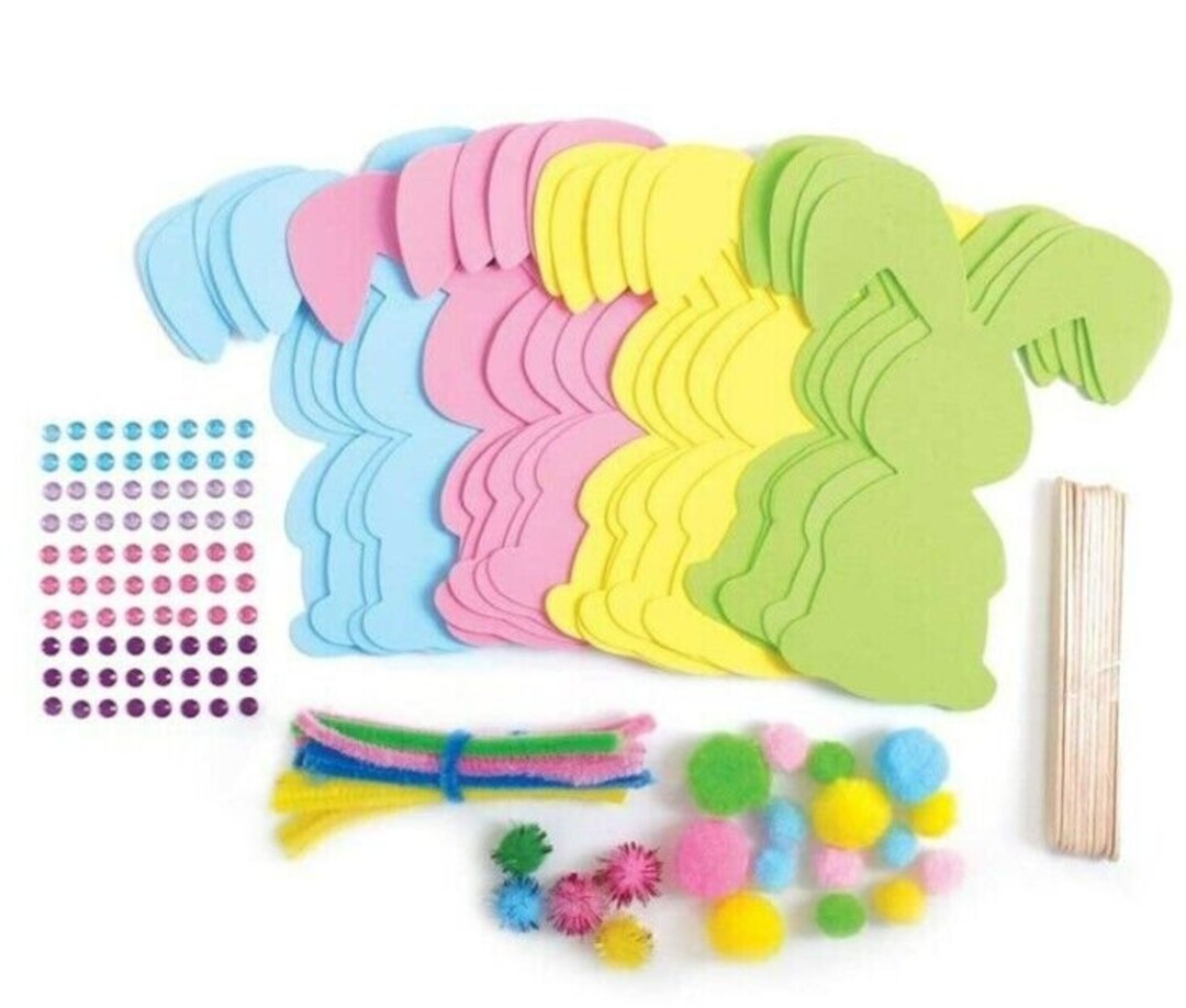 Easter Arts & Crafts Kit Kids Easter Craft Pack Pom Poms Pipe Cleaners Lolly Set - Etsy