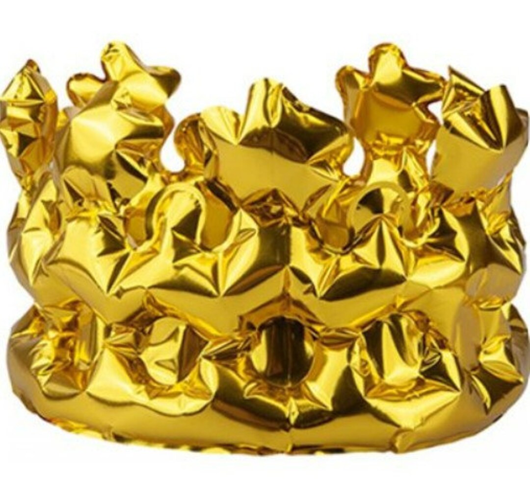 Gold Inflatable Crown, Party Costume Prop (22.5cm) - Etsy