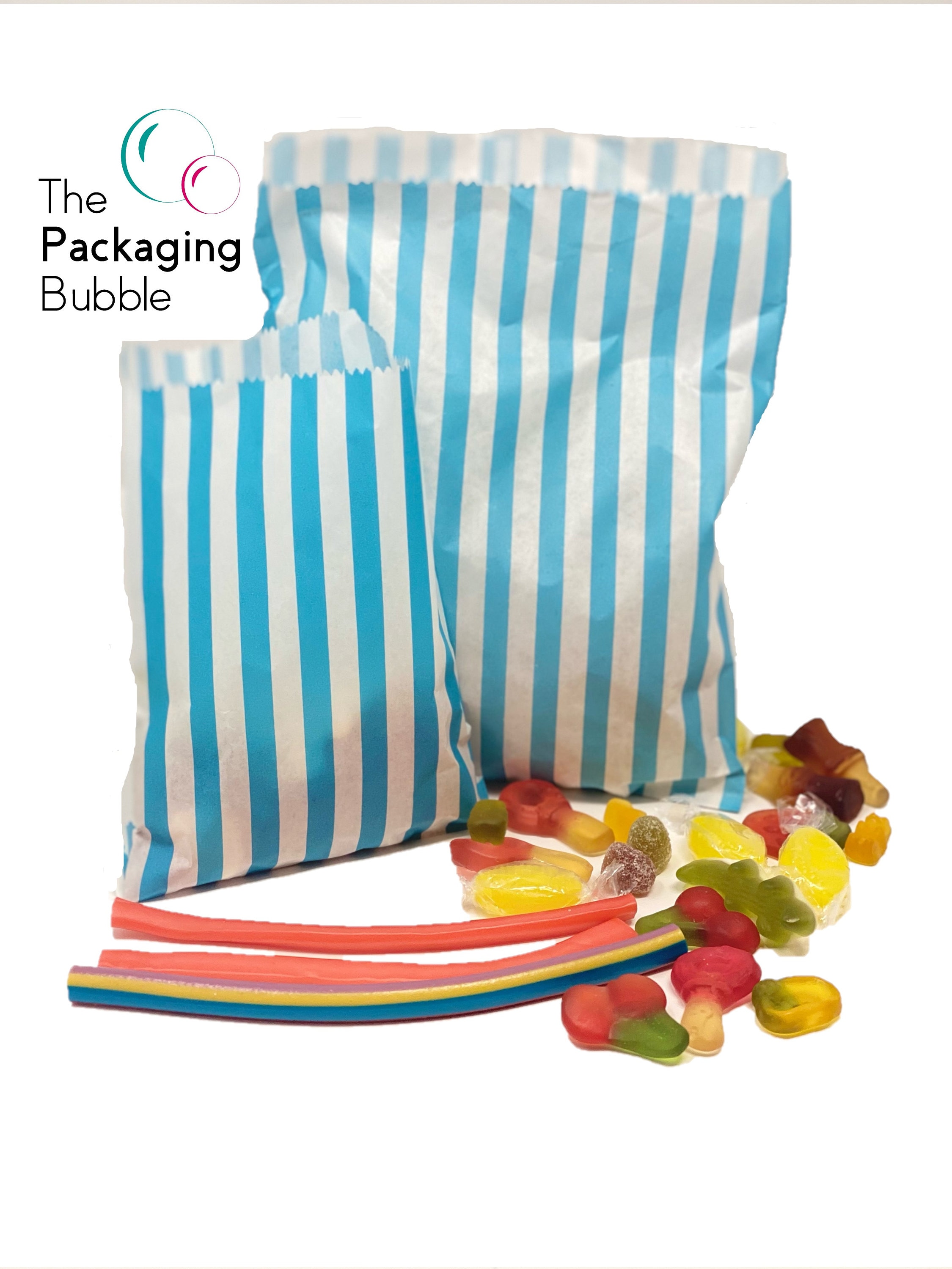 Candy Stripe Striped Paper Bags Party Wedding Cake Sweet Treat - Etsy UK