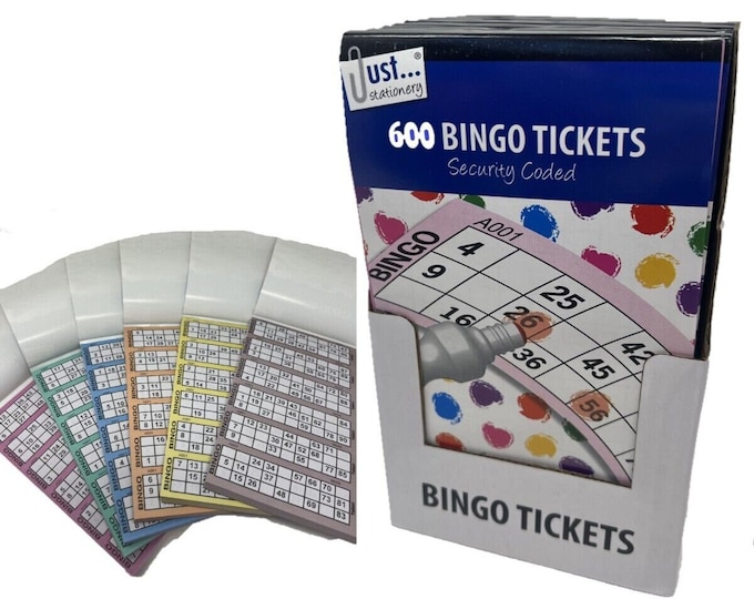 300 Bingo Game Single Ticket Card Flyer Pads Book 50 Sheet Security ...