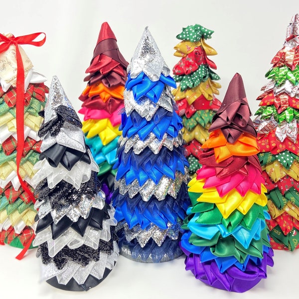 Ribbon Christmas Tree Svg - Etsy