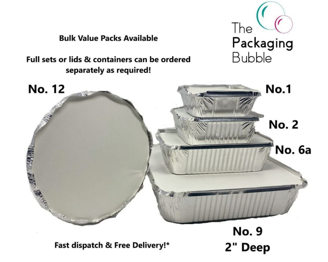 Aluminium Foil Food Containers With Lids Takeaway Home Catering ...