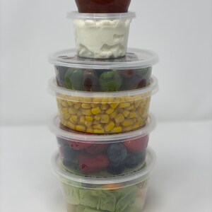 Round Food Containers Plastic Clear Tubs With Lids Deli Pots Sauce Dip ...