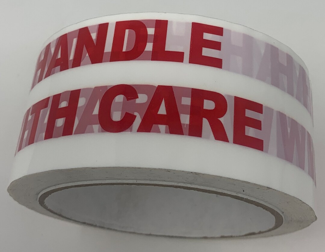 Pacplus Handle With Care Packaging Parcel Packing Tape Strong 50mm X ...