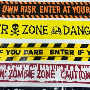 Halloween Warning Tape Banner Haunted House Party Decoration Horror ...