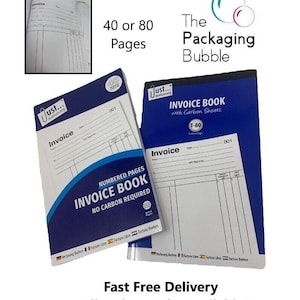 Invoice Book Receipts Bills Invoices Carbon Copy Sheets 40 /80 Numbered ...