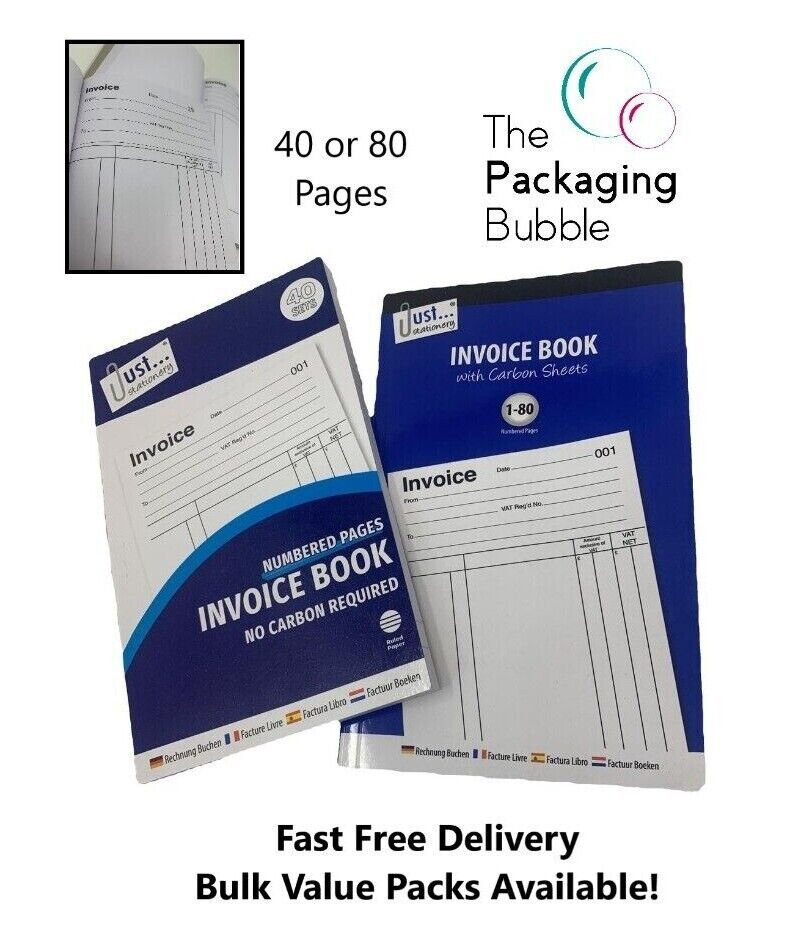 Invoice Book Receipts Bills Invoices Carbon Copy Sheets 40 /80 Numbered ...
