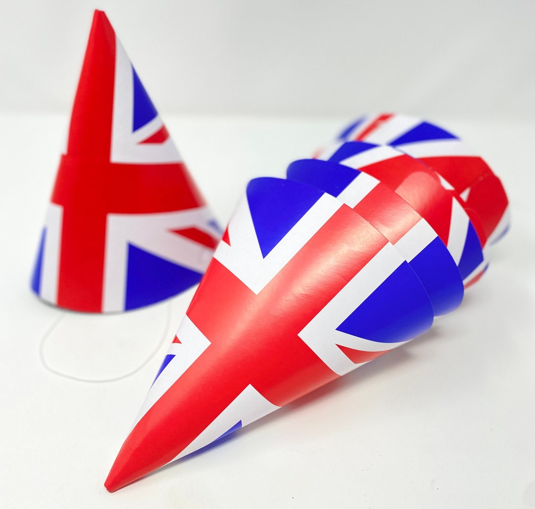 Union Jack Cone Hats, British Party Celebration (17cm) - Etsy