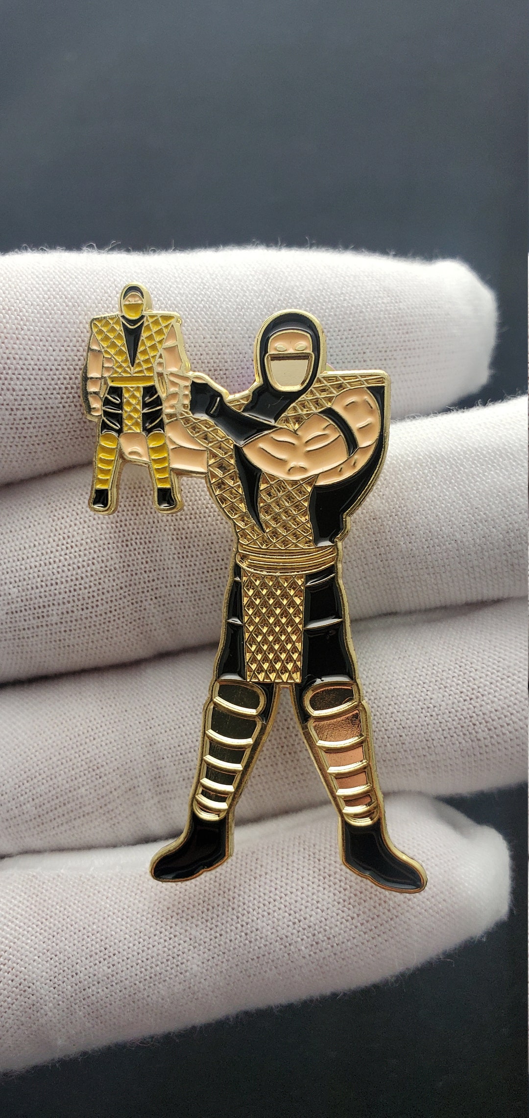 2" LIMITED EDITION Heavy Enamel Pin 1st Edition Yellow Ninja GOLD - Etsy