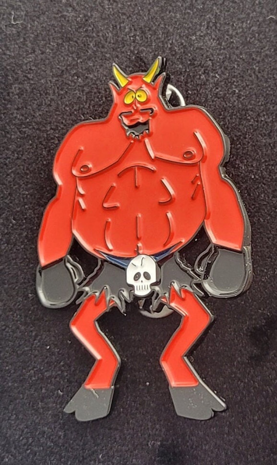 2" LIMITED EDITION Heavy Enamel Pin 1st Edition Devil Boxer - Etsy