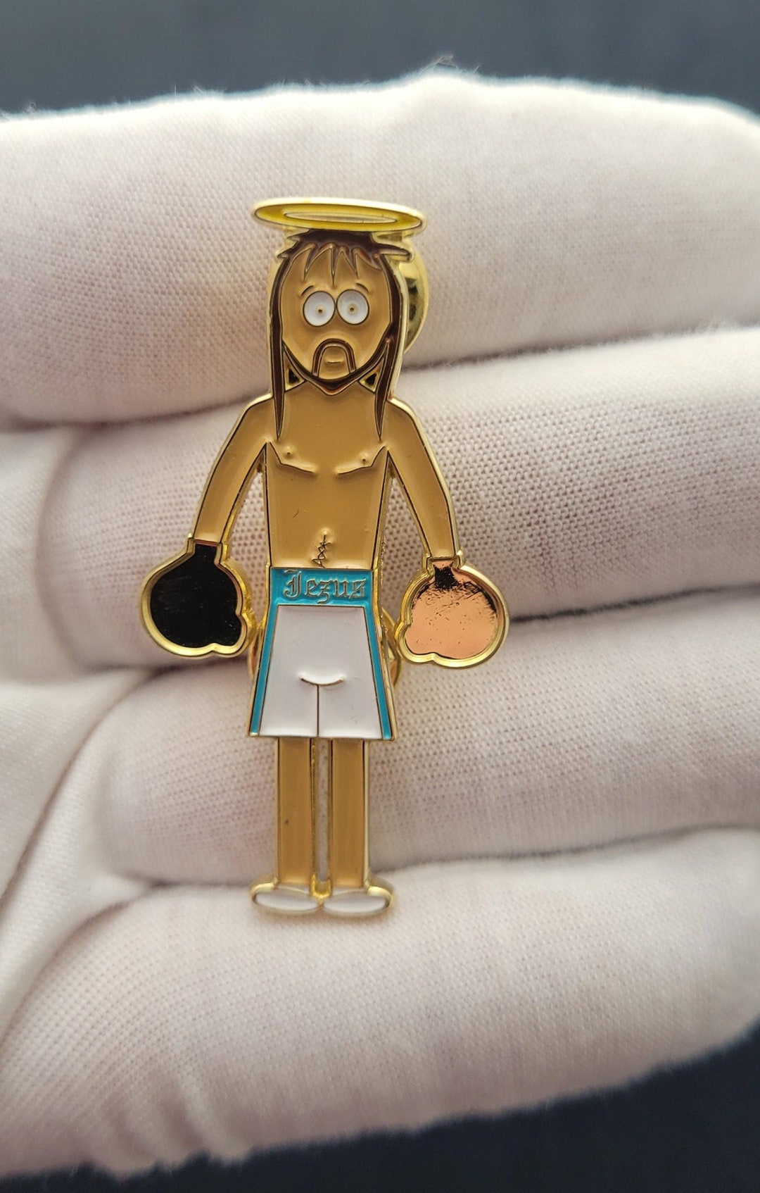 2 LIMITED EDITION Heavy Enamel Pin Jesus Boxer Gold Edition only 1 Left ...