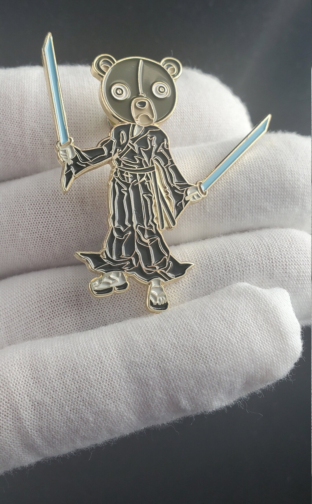 2 LIMITED EDITION Heavy Enamel Pin 1st Edition Samurai Bear GOLD - Etsy