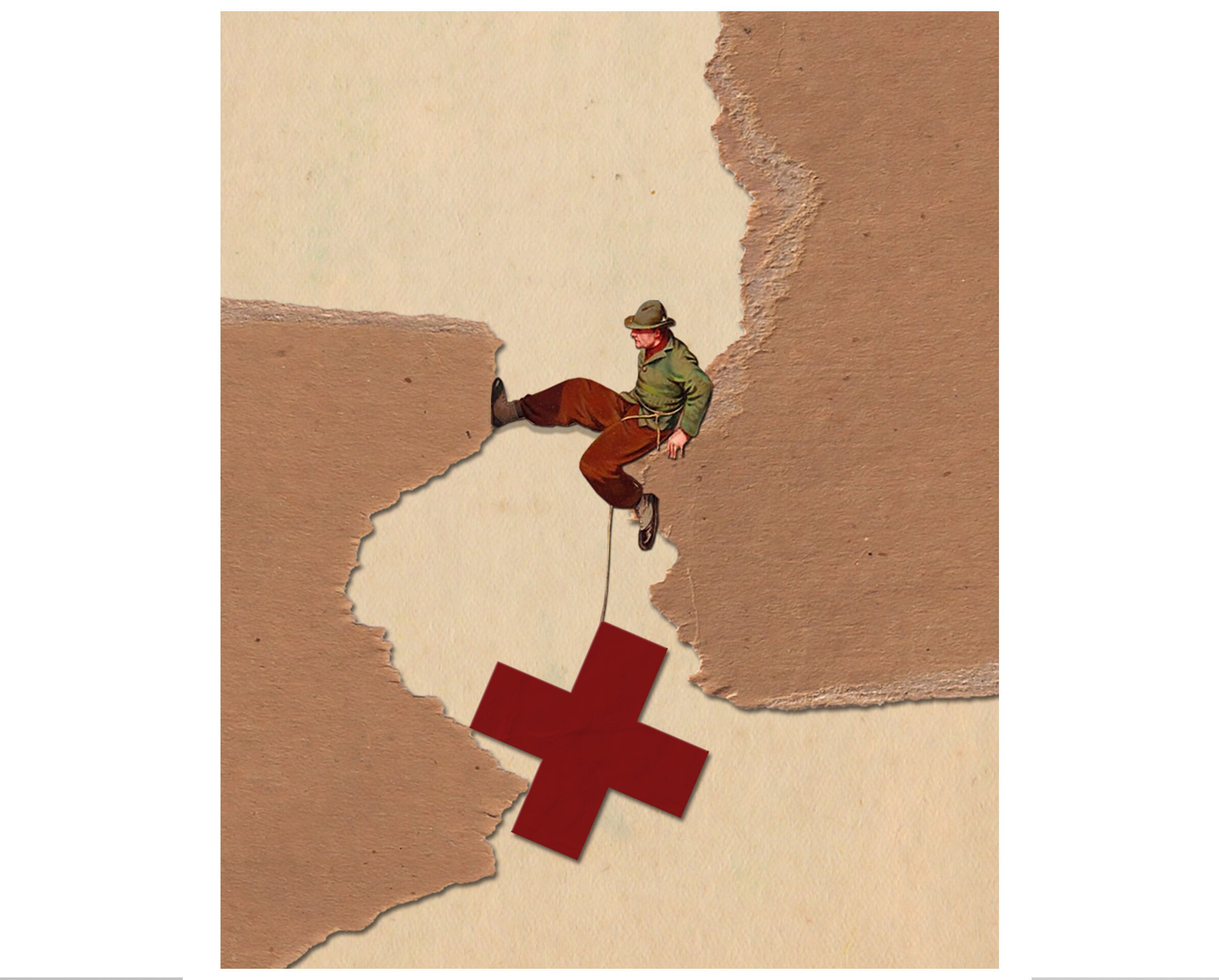 SWISS CROSS 2 Vintage Collage Giclee Print of Mountaineer - Etsy