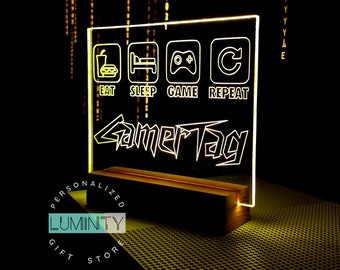 Gamer Tag Sign Gamertag Light Streamer Gift Gaming Decor | Etsy