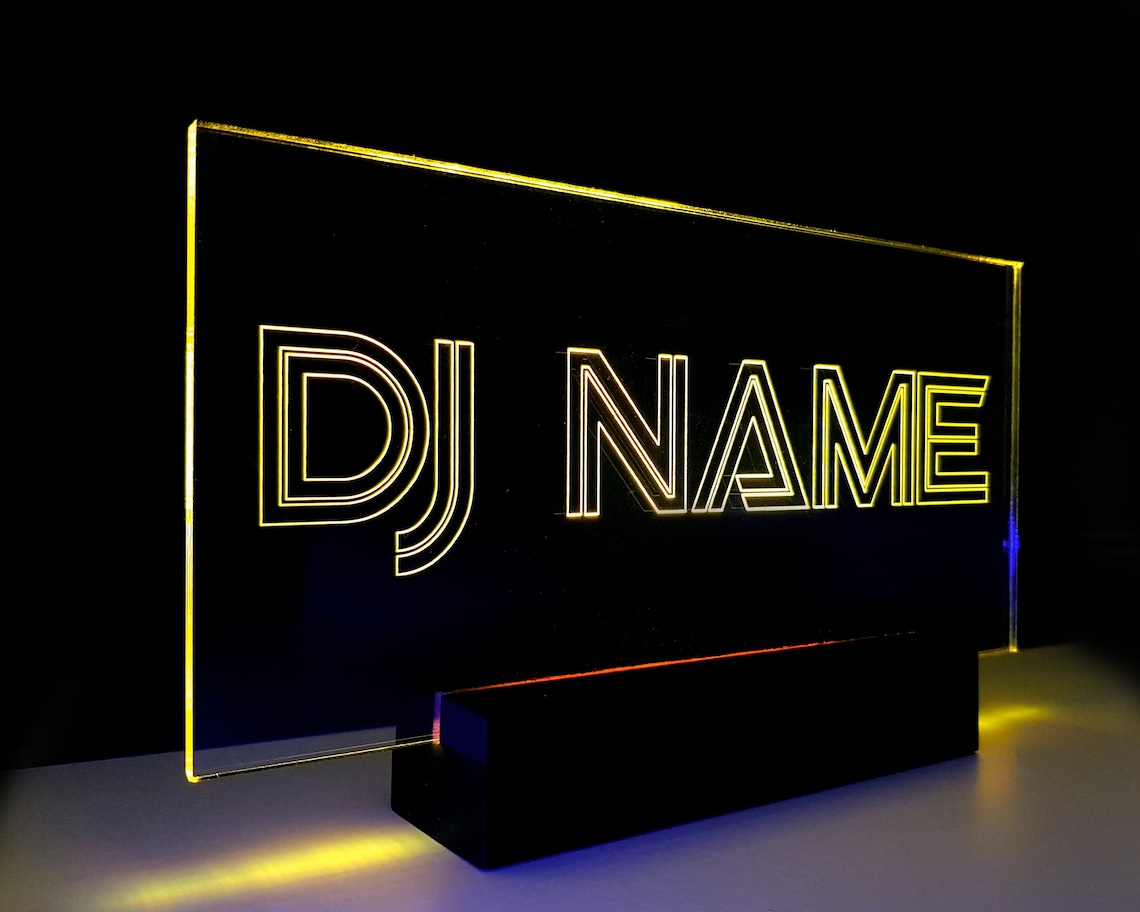 Dj Led Sign Personalized Dj Gift Dj Logo Design Dj Lights - Etsy