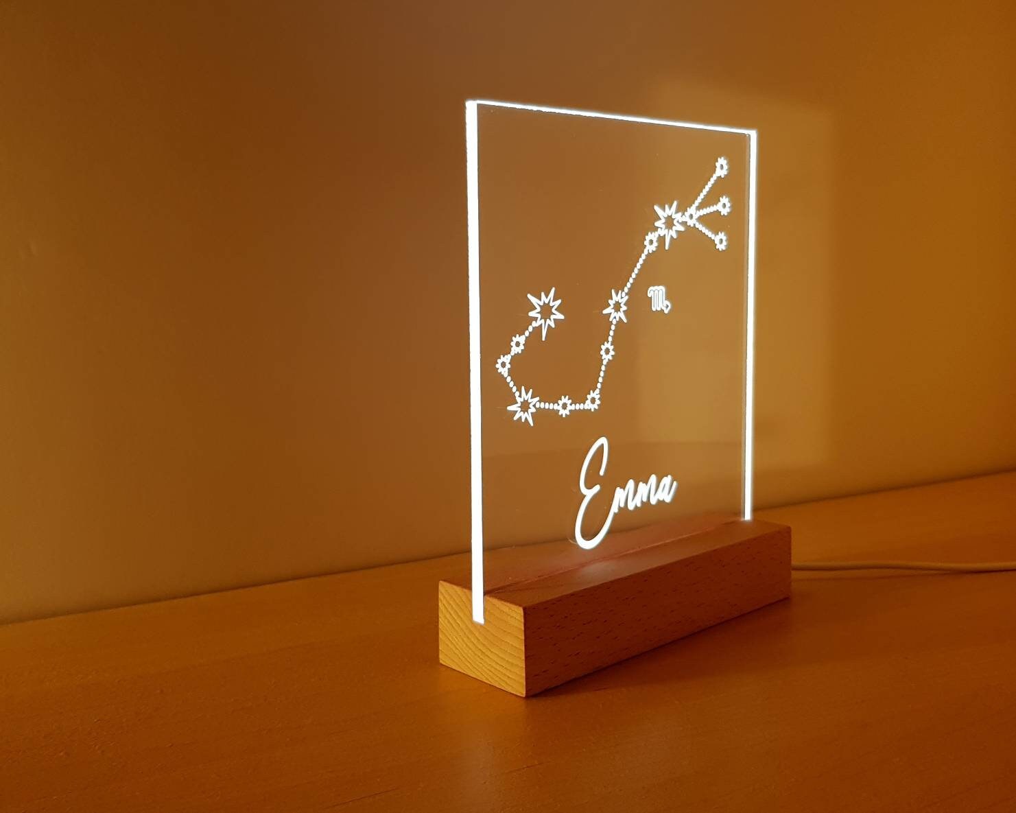 Personalized Zodiac Sign Zodiac Light Star Sign - Etsy