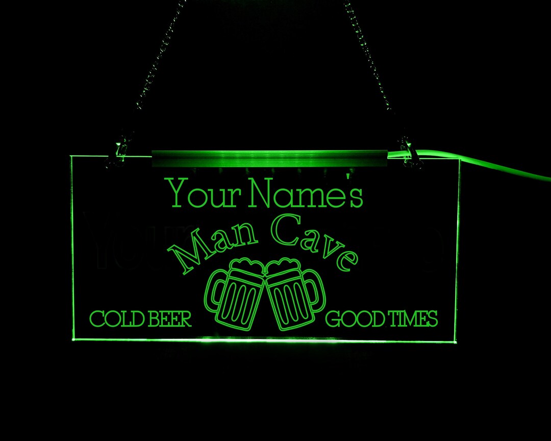 Man Cave Sign, Wall Hanging Man Cave Led Sign, Man Cave Decor, Custom ...