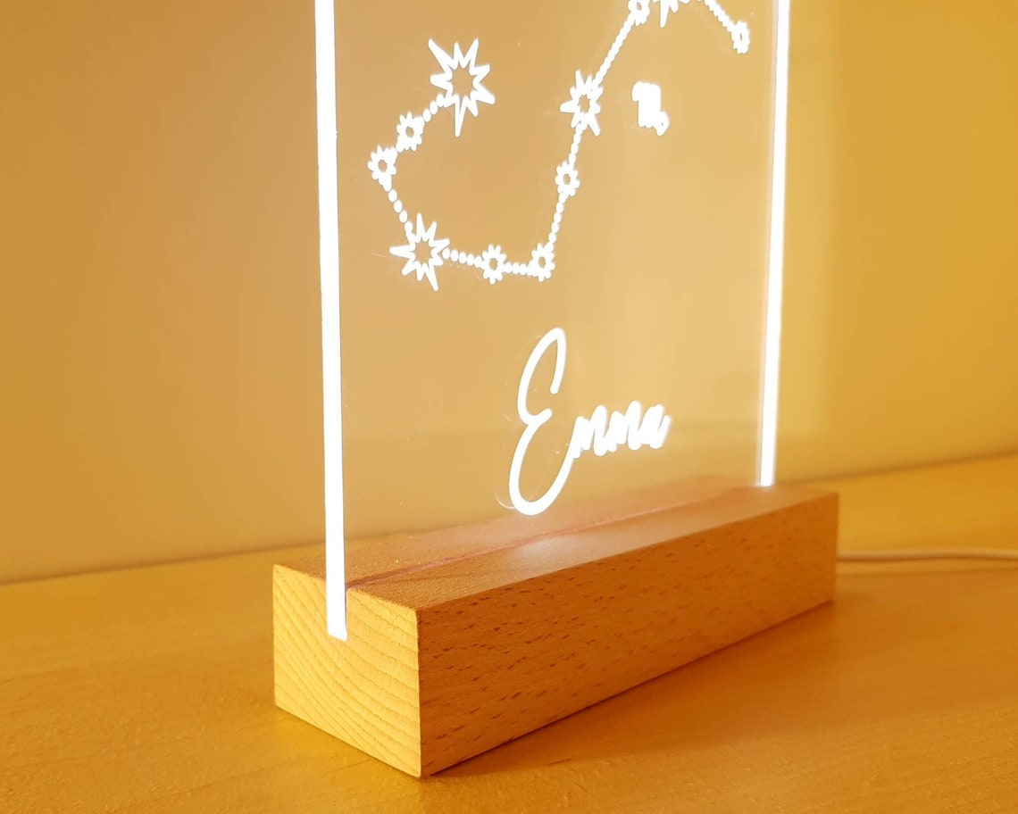 Personalized Zodiac Sign Zodiac Light Star Sign - Etsy